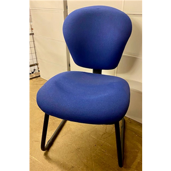 Blue Cantilever Meeting Chair Upholstered in blue fabric